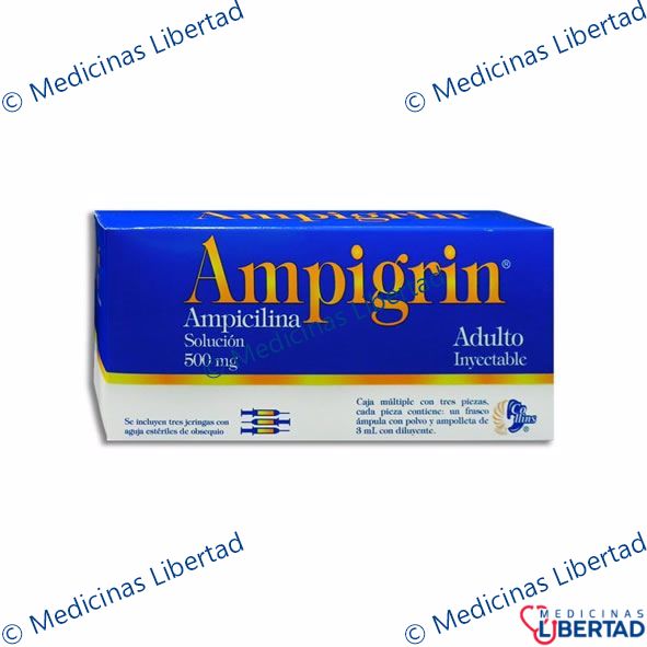 AMPIGRIN ADULTO C/JERINGAS Solucion Inyectable c/3 | Medicinas Libertad